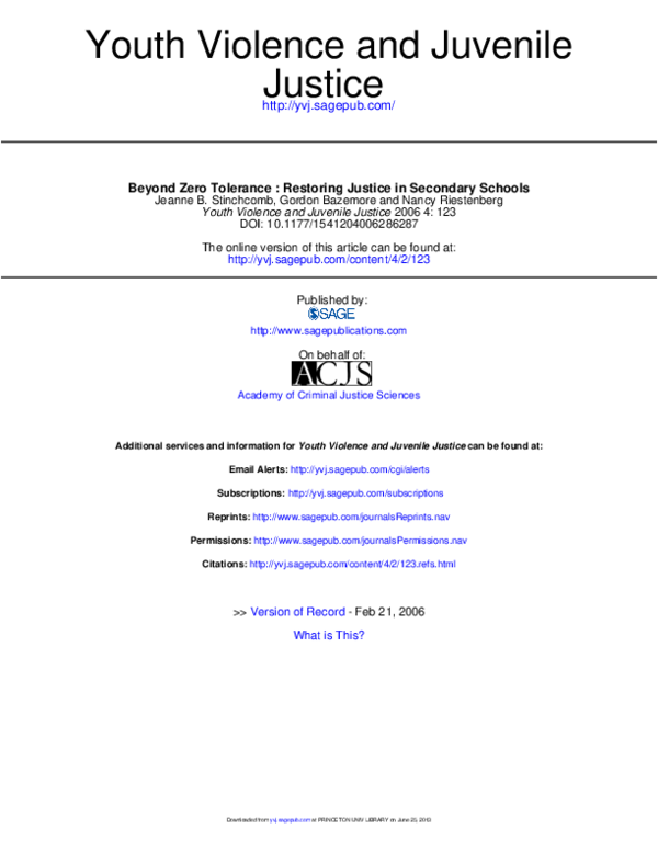 (PDF) Beyond Zero Tolerance