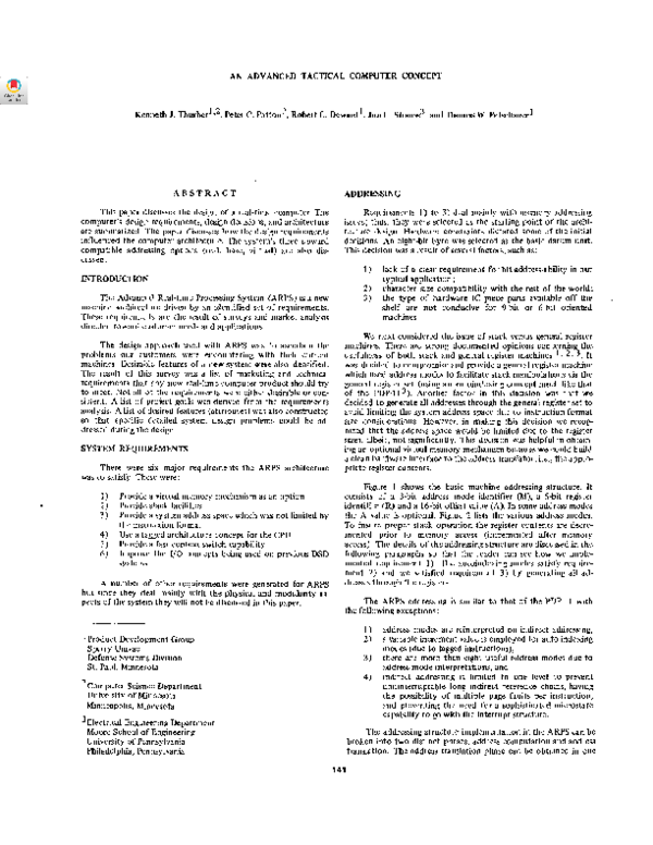 (PDF) An advanced tactical computer concept