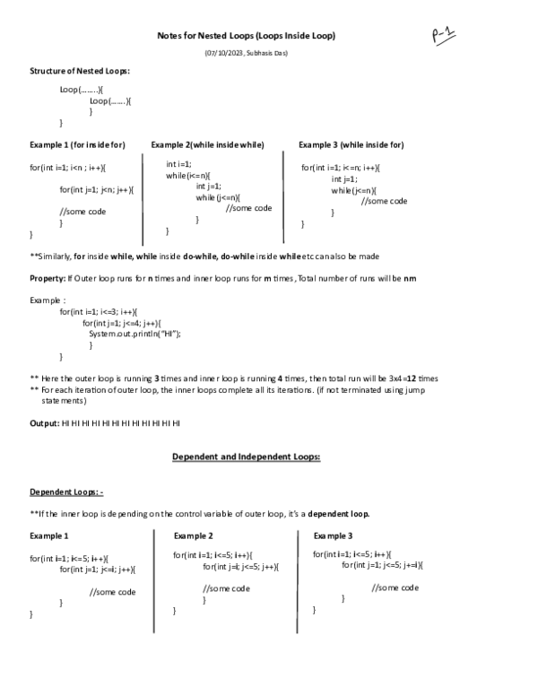 Pdf Nested Loops Basic Idea Of Symbol And Number Patterns And Series Subhasis Das