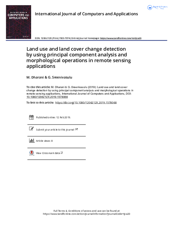 (PDF) Land use and land cover change detection by using principal component analysis and ...