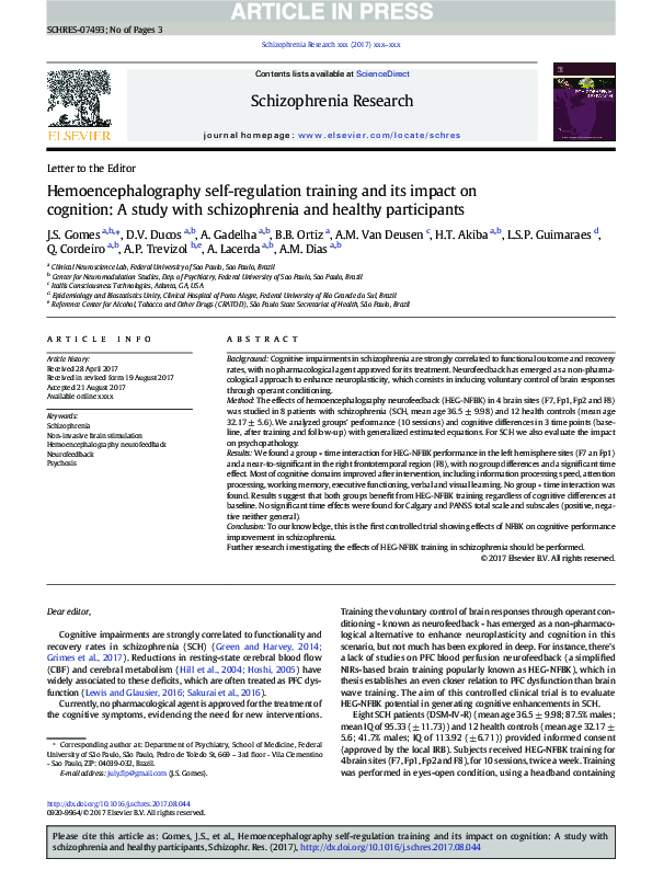 (PDF) Hemoencephalography self-regulation training and its impact on ...