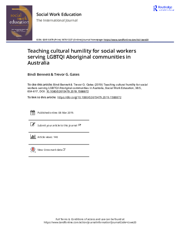 (PDF) Teaching cultural humility for social workers serving LGBTQI ...