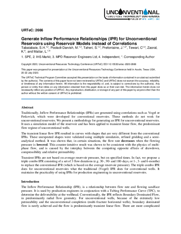 (PDF) Generate Inflow Performance Relationships (IPR) for ...