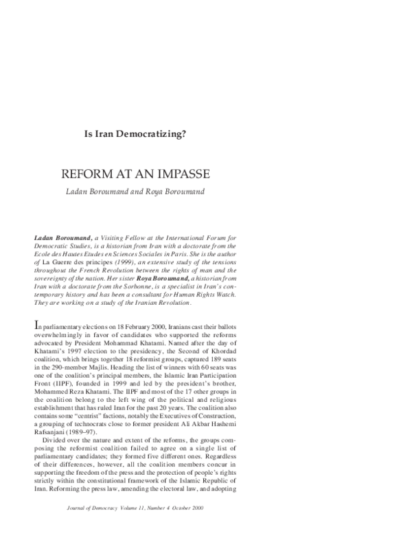 (PDF) Reform at an Impasse