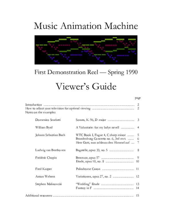 (PDF) Music Animation Machine Demonstration Reel