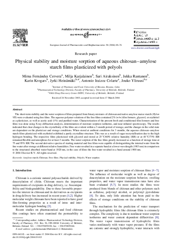 (PDF) Physical stability and moisture sorption of aqueous chitosan ...