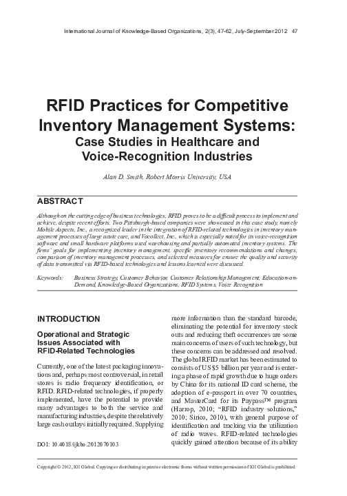 (PDF) RFID Practices for Competitive Inventory Management Systems
