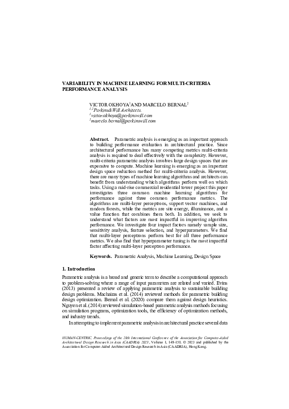 (PDF) Variability in Machine Learning for Multi-Criteria Performance Analysis