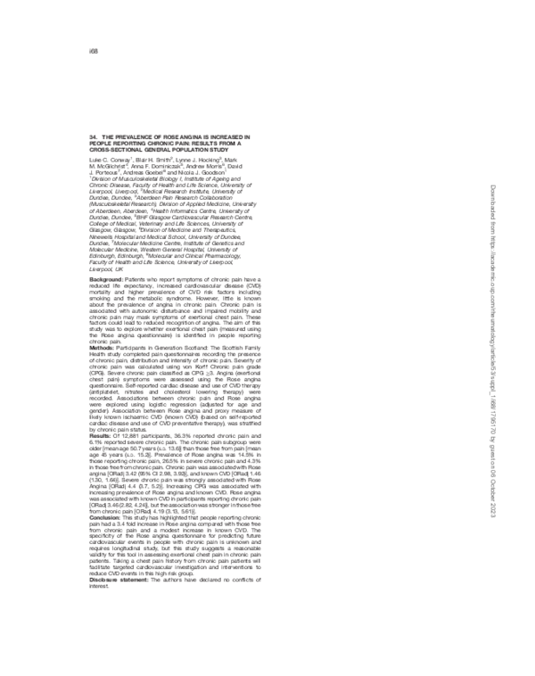 (PDF) 34. The Prevalence of Rose Angina is Increased in People ...