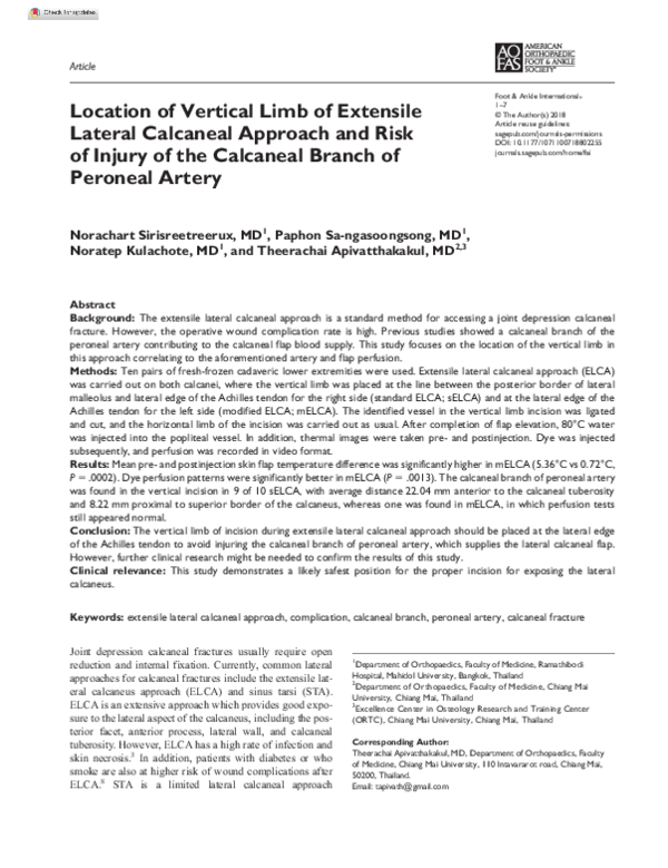 (PDF) Location of Vertical Limb of Extensile Lateral Calcaneal Approach ...