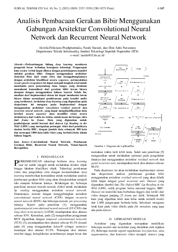 (PDF) Analisis Pembacaan Gerakan Bibir Menggunakan Gabungan Arsitektur Convolutional Neural ...