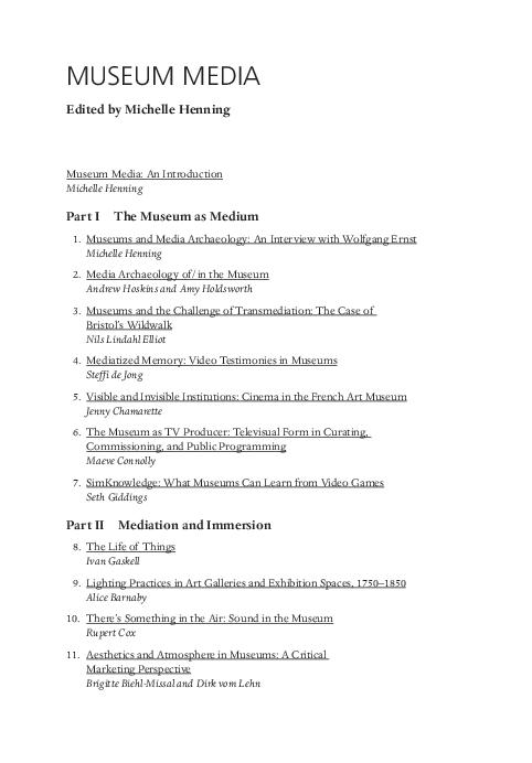 (PDF) The International Handbooks of Museum Studies