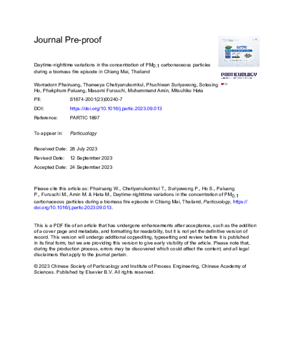 (PDF) Daytime-nighttime variations in the concentration of PM0.1 ...