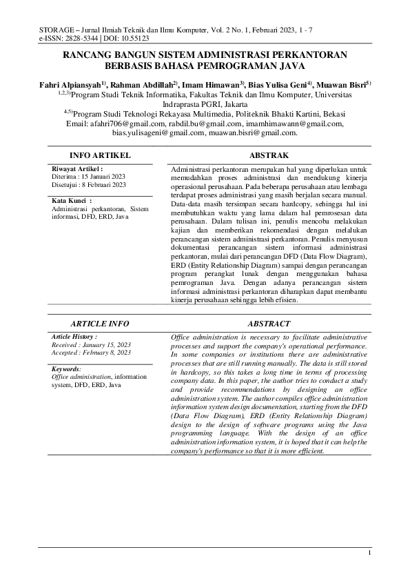 (PDF) Rancang Bangun Sistem Administrasi Perkantoran Berbasis Bahasa ...