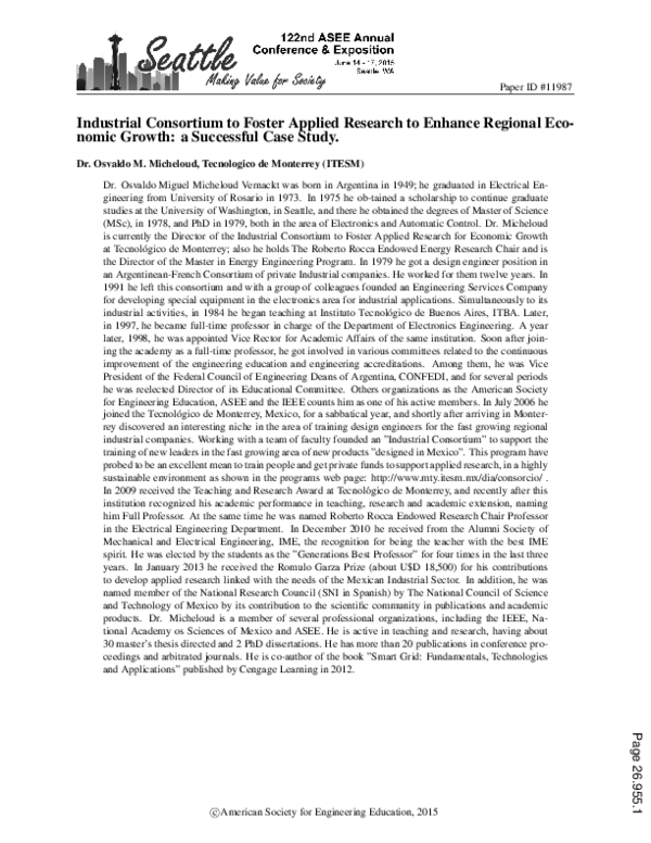 (PDF) Industrial Consortium to Foster Applied Research to Enhance ...