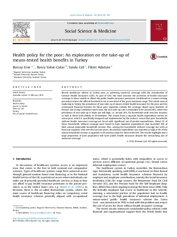 (PDF) Health policy for the poor: An exploration on the take-up of ...