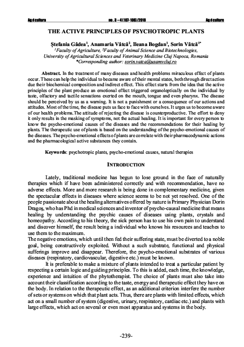 (PDF) The Active Principles of Psychotropic Plants