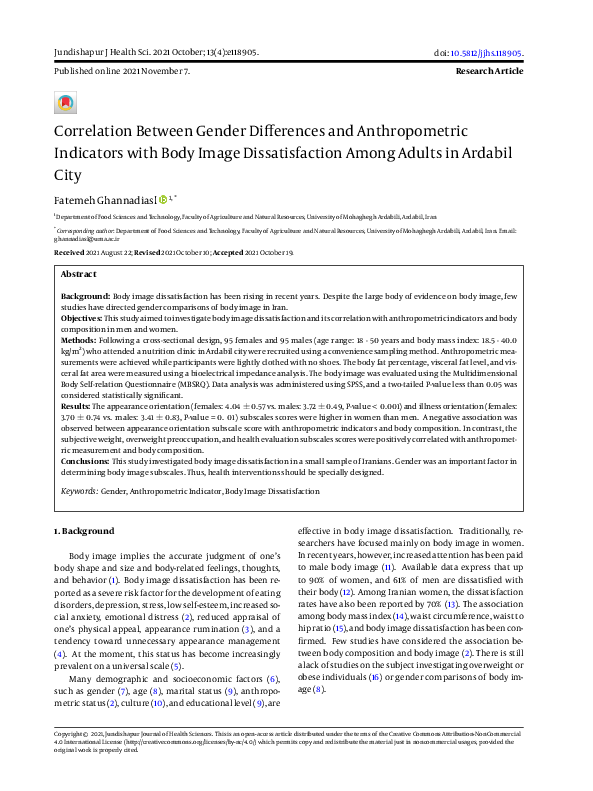 (PDF) Correlation Between Gender Differences and Anthropometric ...