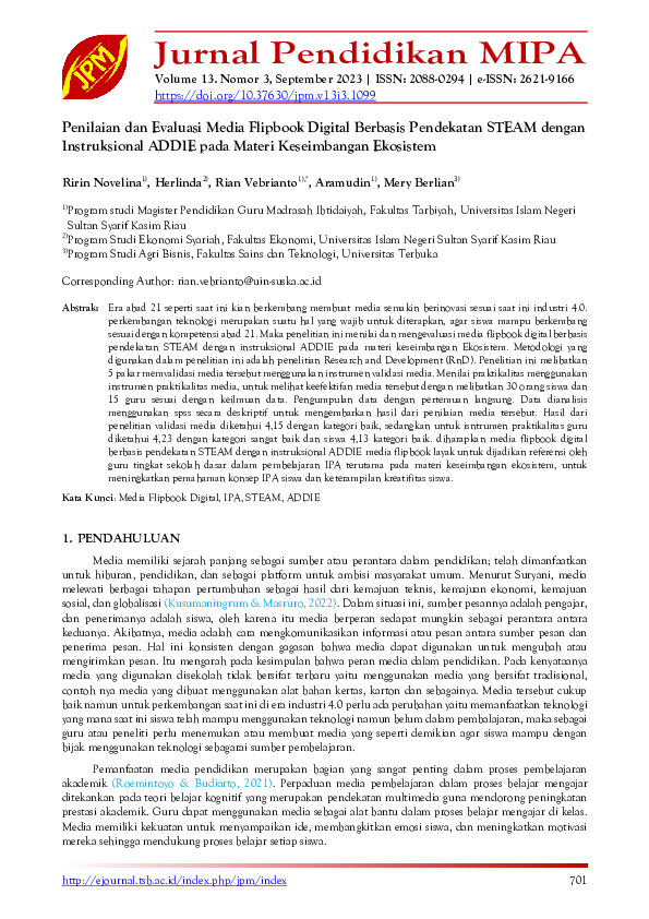 (PDF) Penilaian dan Evaluasi Media Flipbook Digital Berbasis Pendekatan ...