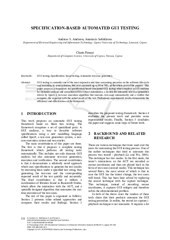 Pdf Specification Based Automated Gui Testing