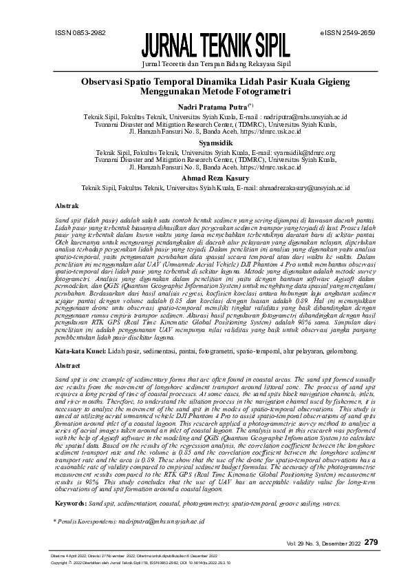 (PDF) Observasi Spatio Temporal Dinamika Lidah Pasir Kuala Gigieng ...