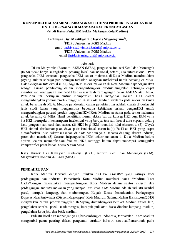 (PDF) KONSEP HKI DALAM MENGEMBANGKAN POTENSI PRODUK UNGGULAN IKM UNTUK BERSAING DI MASYARAKAT ...