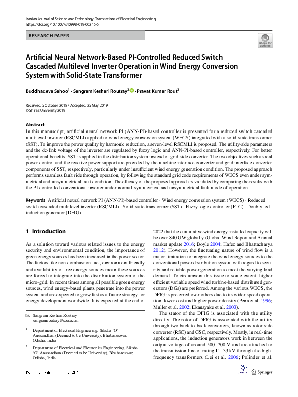 Artificial Neural Network Based Pi Controlled Reduced Switch Cascaded