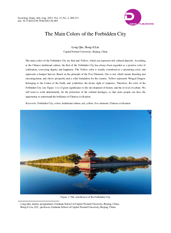 (PDF) The Main Colors of the Forbidden City