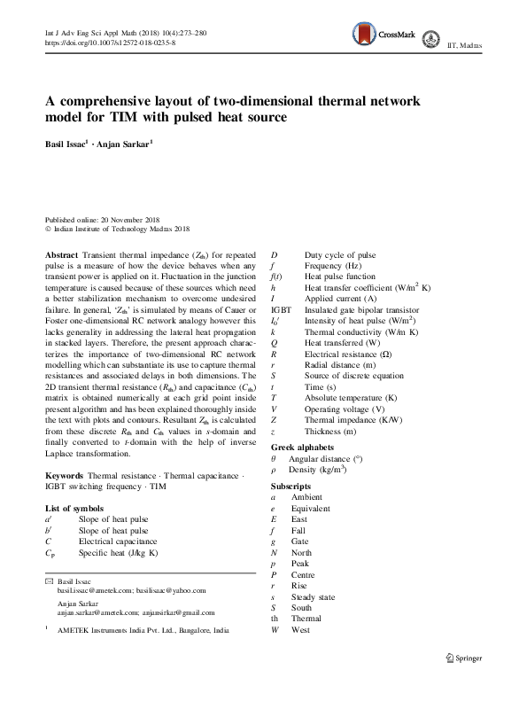 (PDF) A comprehensive layout of two-dimensional thermal network model ...