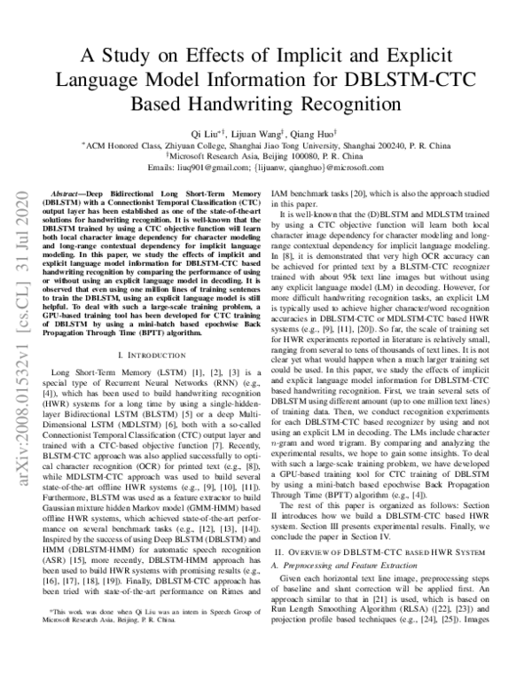 (PDF) A study on effects of implicit and explicit language model information for DBLSTM-CTC ...