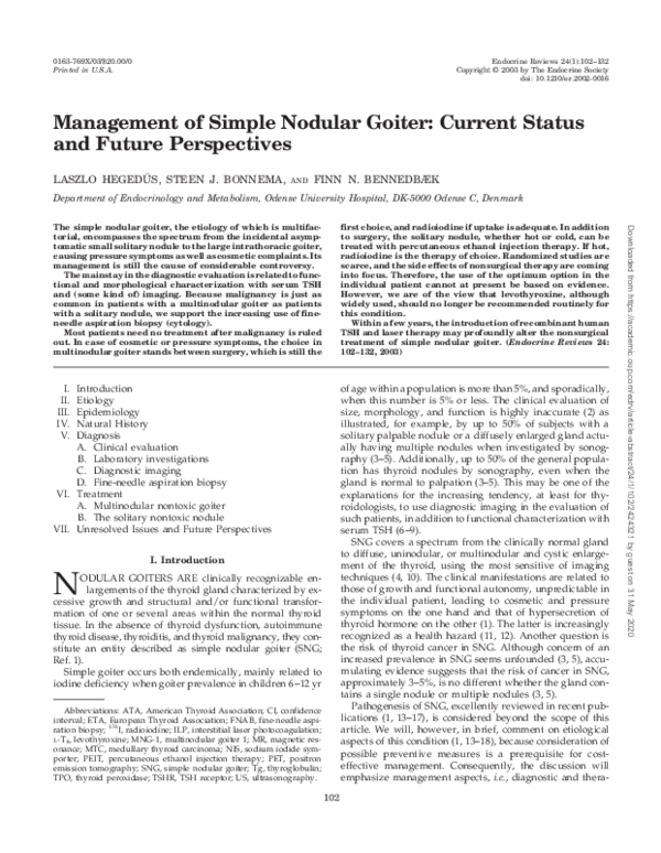 (PDF) Management of Simple Nodular Goiter: Current Status and Future ...