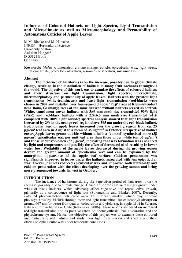 (PDF) Influence of Coloured Hailnets on Light Spectra, Light ...