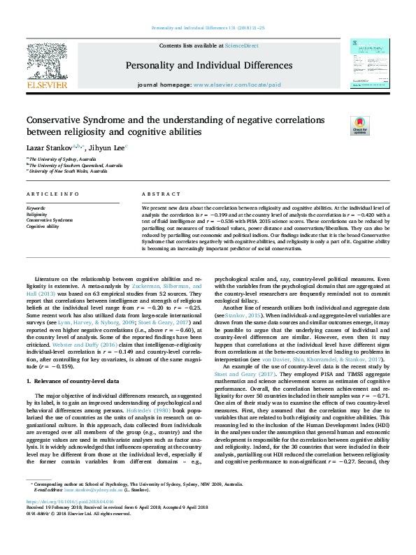 (PDF) Conservative Syndrome and the understanding of negative ...