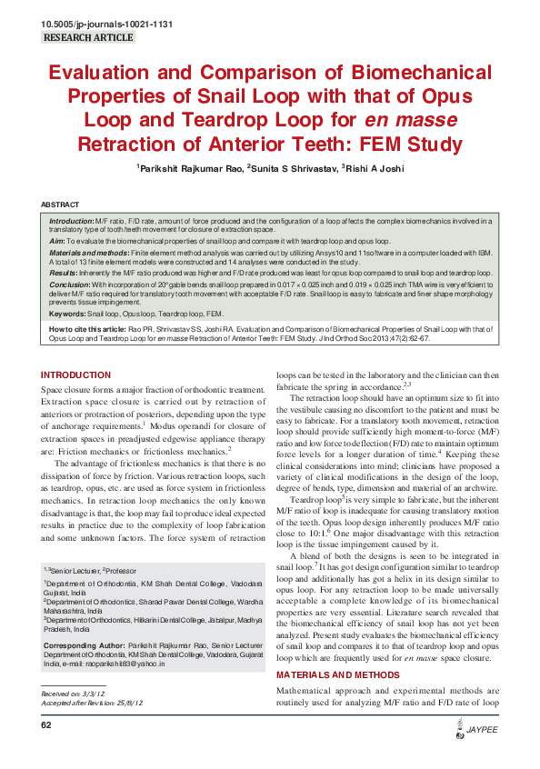 (PDF) Evaluation and Comparison of Biomechanical Properties of Snail ...
