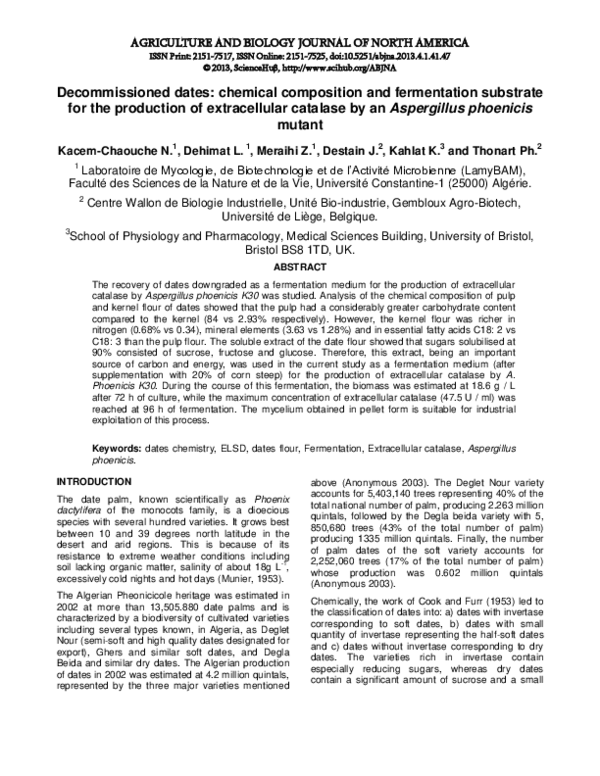 (PDF) Decommissioned dates: chemical composition and fermentation ...