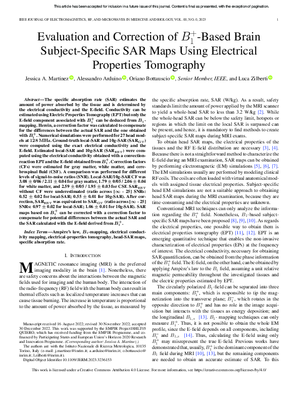 (PDF) Evaluation and Correction of $B_{1}^+$-Based Brain Subject-Specific SAR Maps Using ...
