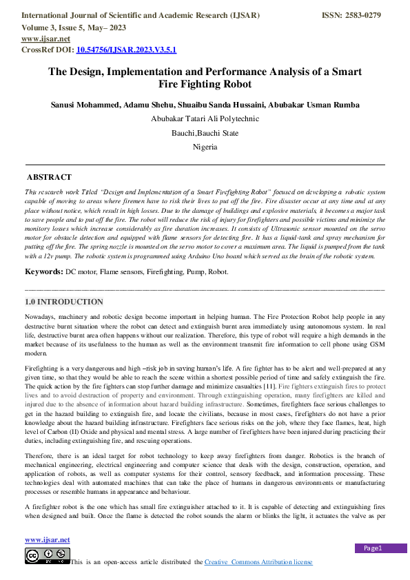(PDF) The Design,Implementationand Performance Analysisof a Smart Fire ...