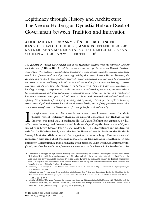(PDF) Legitimacy through History and Architecture. The Vienna Hofburg ...