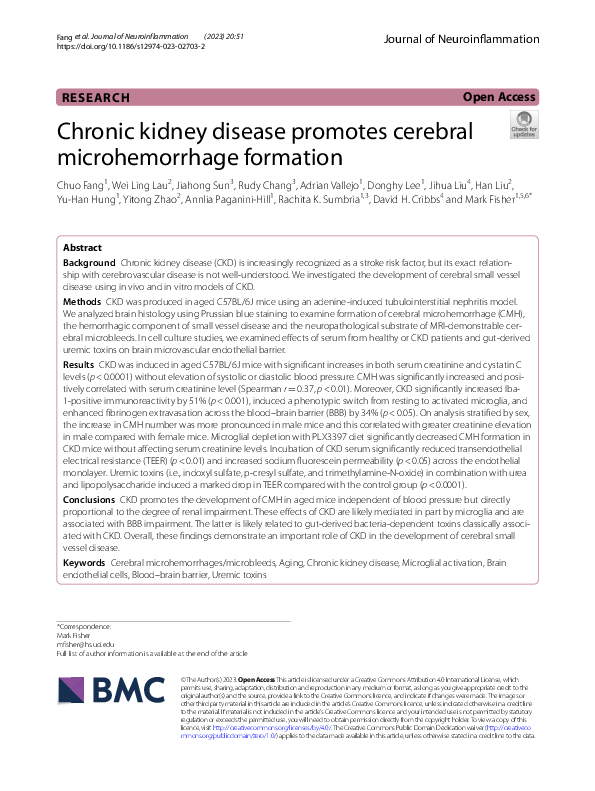 (PDF) Chronic kidney disease promotes cerebral microhemorrhage ...