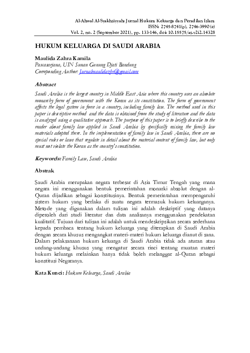 (PDF) Hukum Keluarga DI Saudi Arabia