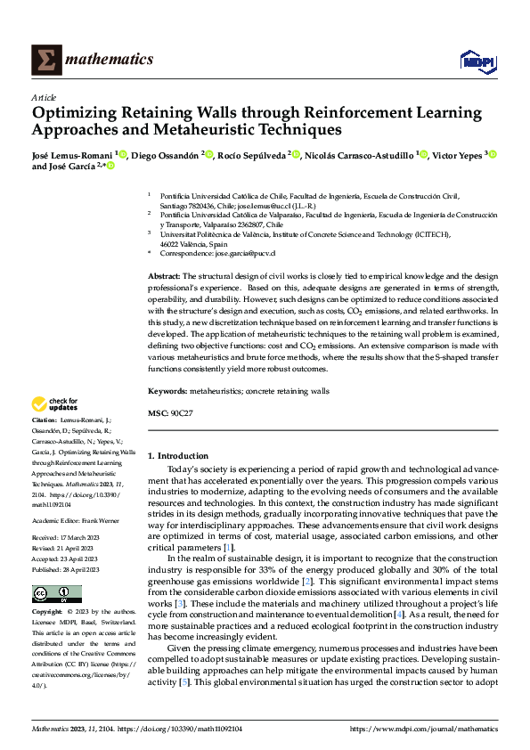 (PDF) Optimizing Retaining Walls through Reinforcement Learning Approaches and Metaheuristic ...