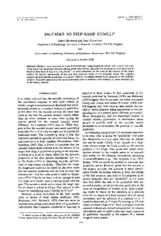(PDF) Saccades to step-ramp stimuli