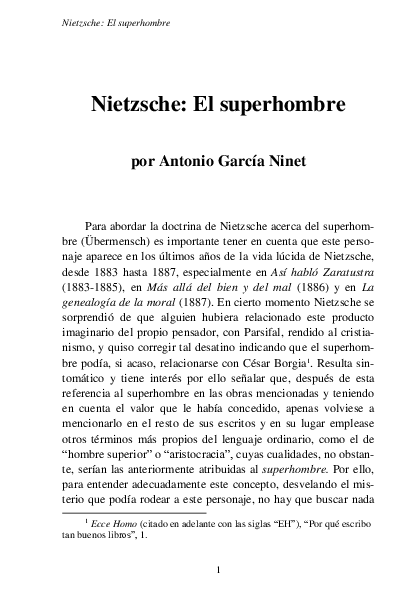 (PDF) NIETZSCHE: EL SUPERHOMBRE