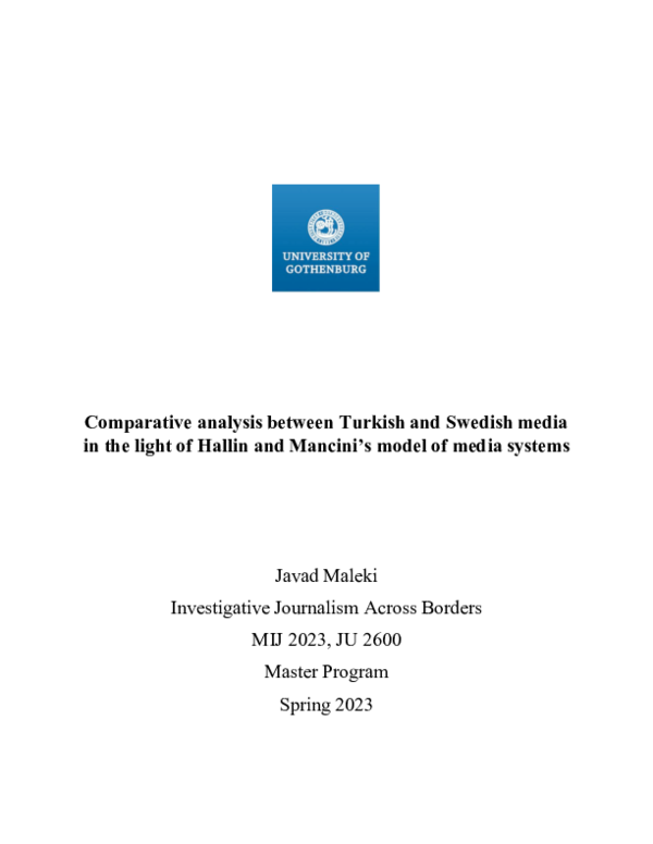 (PDF) Comparative analysis between Turkish and Swedish media in the light of Hallin and Mancini ...