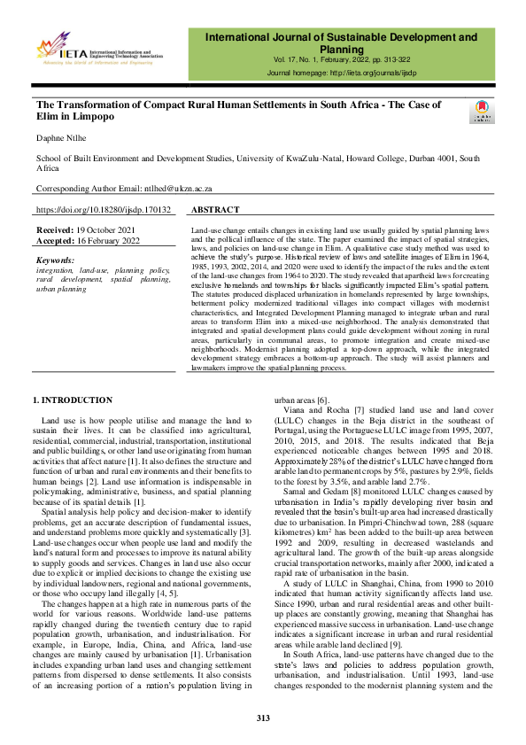 (PDF) The Transformation of Compact Rural Human Settlements in South ...