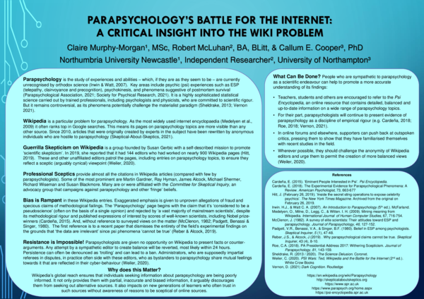 (PDF) Parapsychology’s Battle for the Internet: A Critical Insight into the Wiki Problem