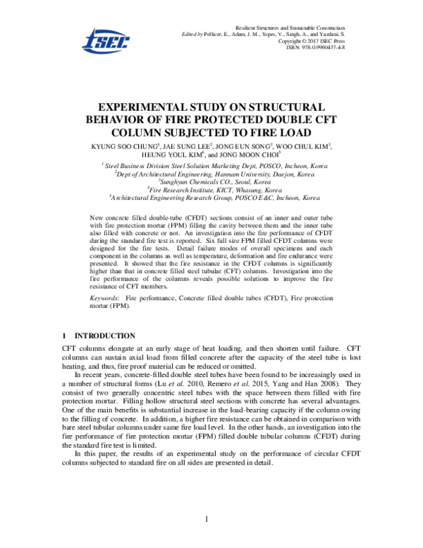 (PDF) Experimental Study on Structural Behavior of Fire Protected ...