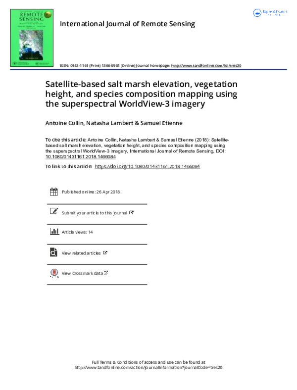 (PDF) Satellite-based salt marsh elevation, vegetation height, and ...