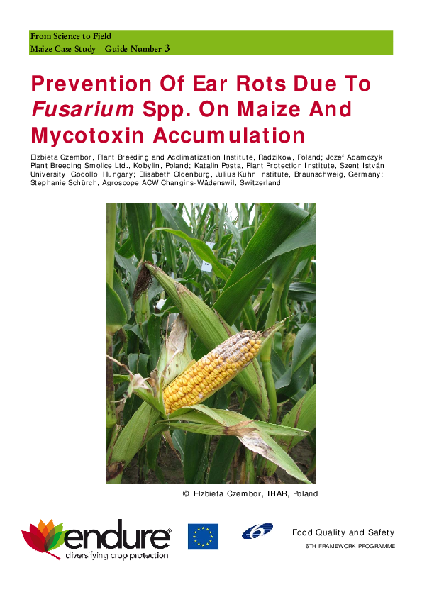 (PDF) Prevention of ear rots due to Fusarium spp. on maize and ...