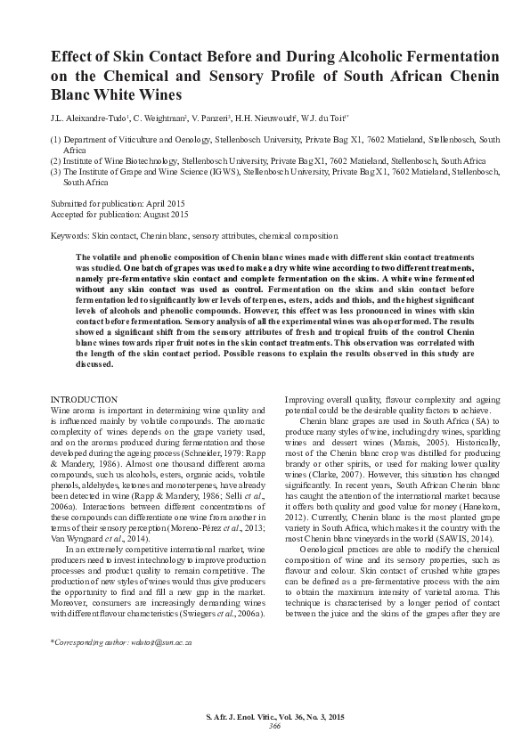 (PDF) Effect of Skin Contact Before and During Alcoholic Fermentation ...